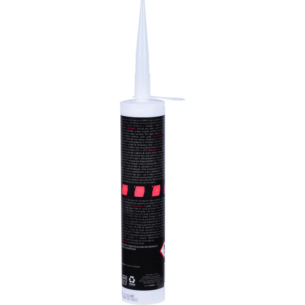 Silicone Transparente 280g WorkerVedação Eficiente.